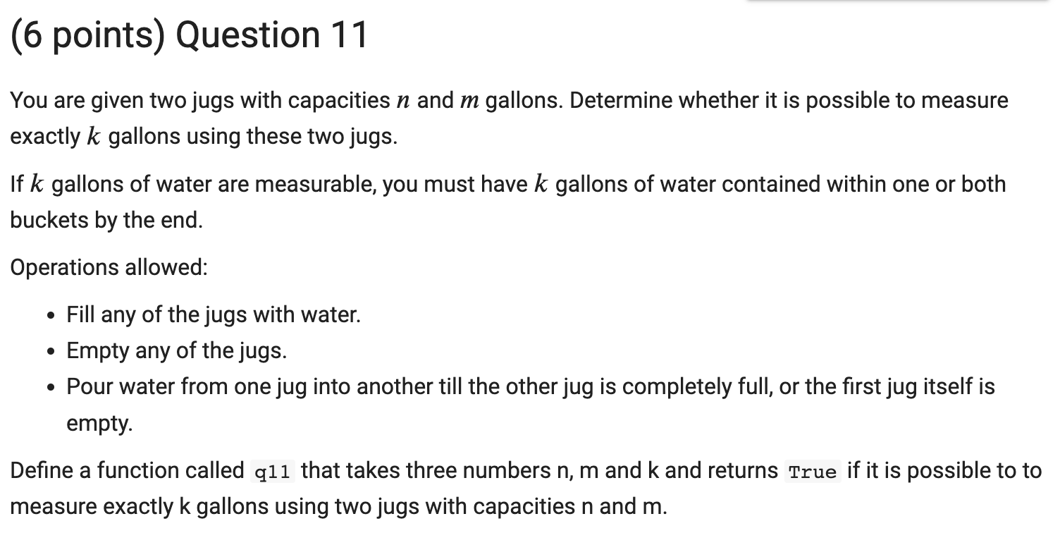 Solved You are given two jugs with capacities n and m | Chegg.com