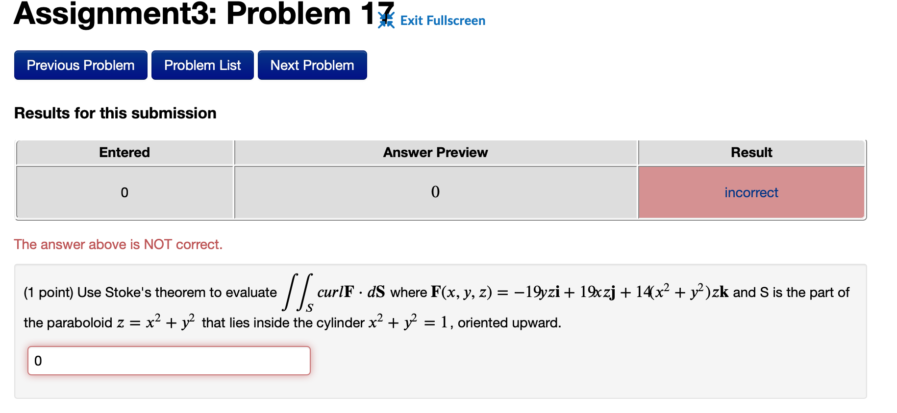 Solved Assignment3: Problem 17 Exit Fullscreen Previous | Chegg.com