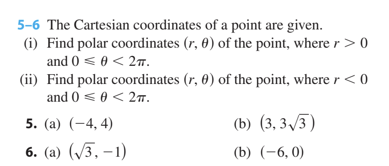 Solved 5-6 The Cartesian coordinates of a point are given. | Chegg.com