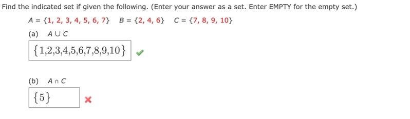 Solved Find the indicated set if given the following. (Enter | Chegg.com