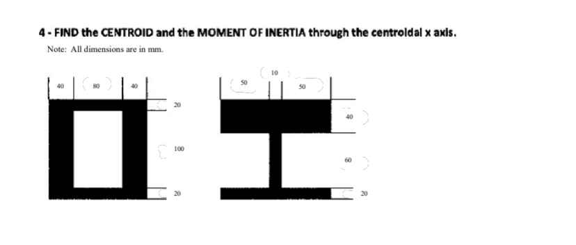 Solved 4- ﻿FIND the CENTROID and the MOMENT OF INERTIA | Chegg.com