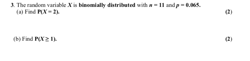 Solved 3 The Random Variable X Is Binomially Distributed 