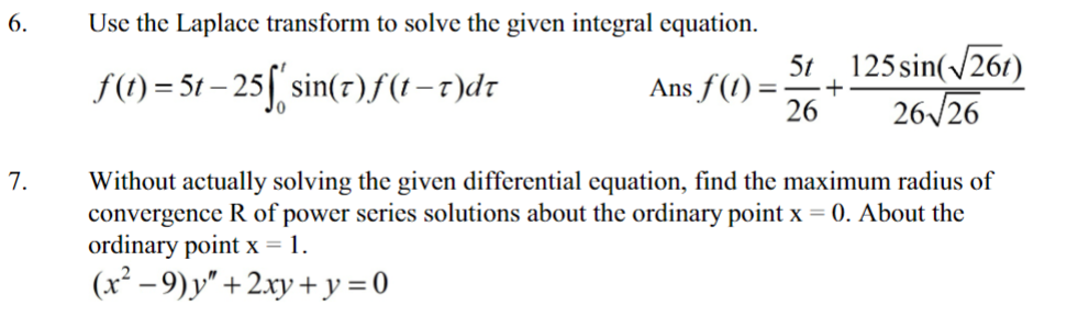 Solved Use the Laplace transform to solve the given integral | Chegg.com