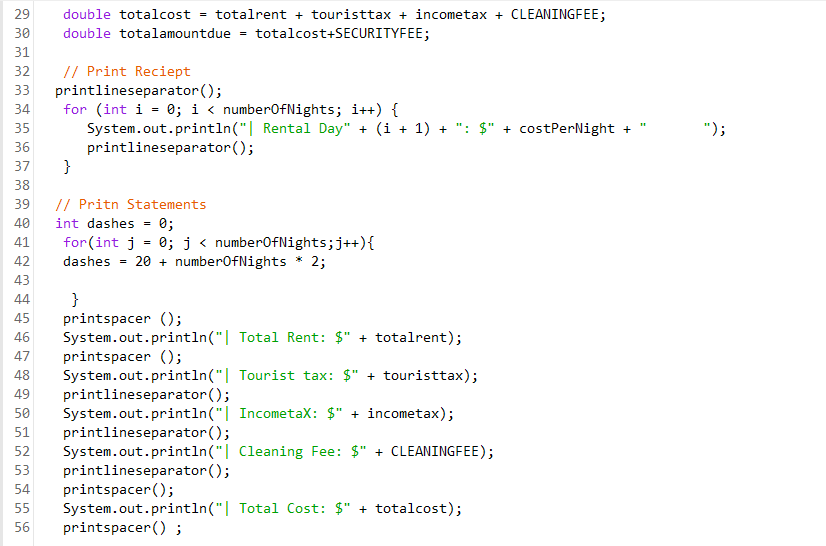 Solved System.out.println("| Secuirty Deposti: \( \$ "+ | Chegg.com