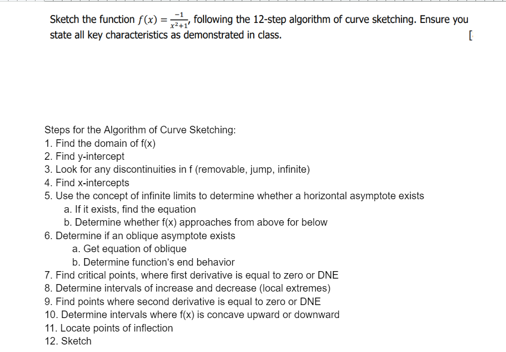Solved Sketch the function f(x)=x2+1−1, following the | Chegg.com