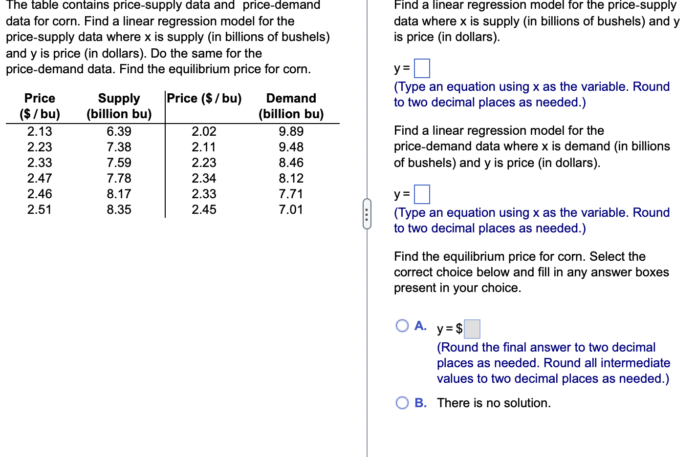 Solved (Round the final answer to two decimal places as | Chegg.com