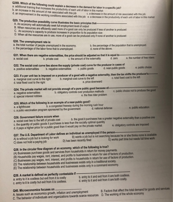 Solved Q288. Which of the following could explain a decrease | Chegg.com