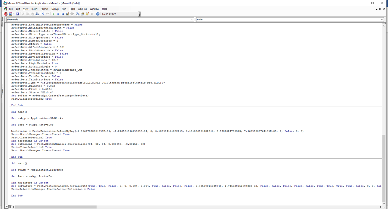 Solved API Solidworks Coding Can some one help me by | Chegg.com