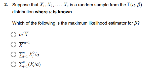 Solved Suppose that X1,X2,…,Xn is a random sample from the | Chegg.com