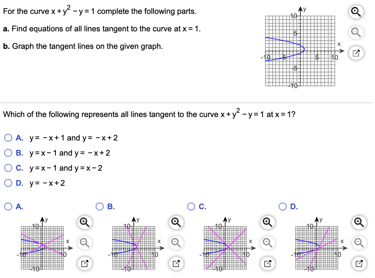 Solved For the curve x + y - y = 1 complete the following | Chegg.com