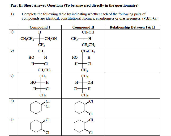 Solved Part II: Short Answer Questions (To be answered | Chegg.com
