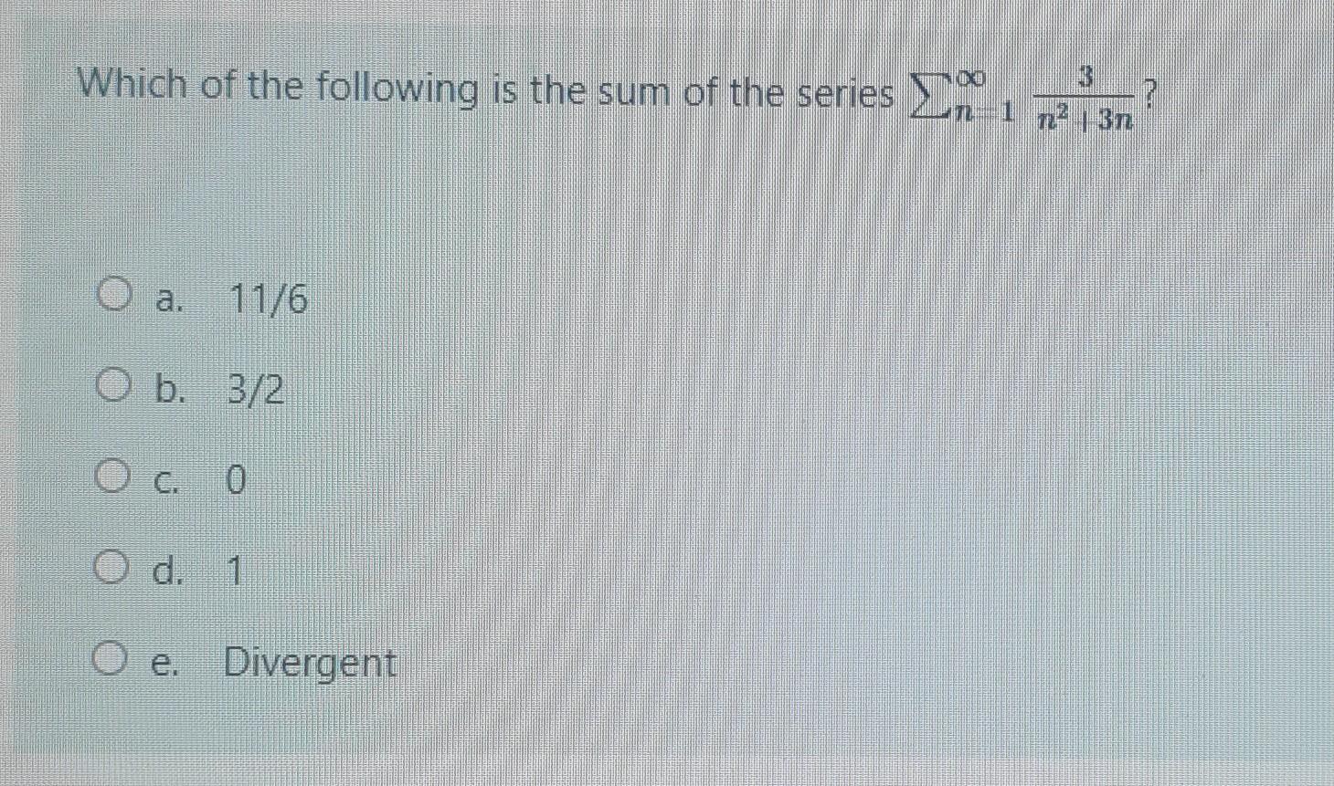 Solved Which of the following is the sum of the series | Chegg.com
