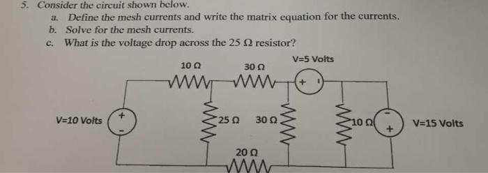 Solved Consider the circuit shown below. a. Define the mesh | Chegg.com