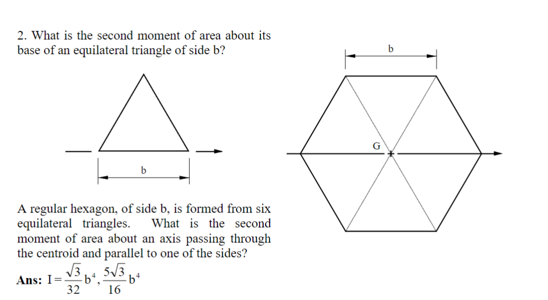 Solved 2. What is the second moment of area about its base | Chegg.com