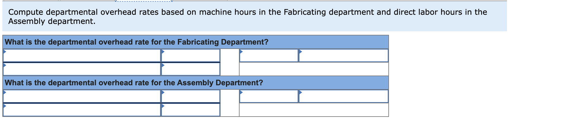 Solved Exercise 4-9 (Algo) Allocating overhead using | Chegg.com