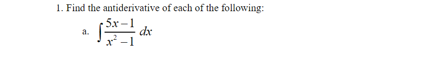 Solved 1. Find the antiderivative of each of the following: | Chegg.com