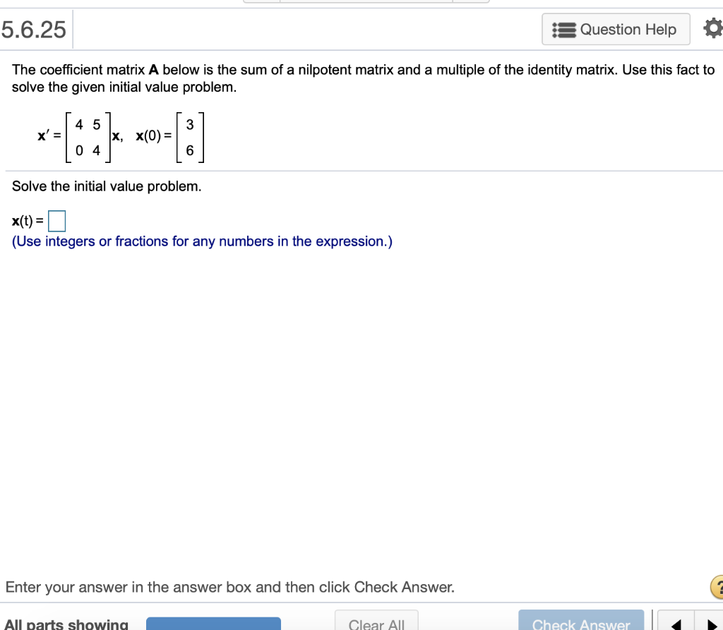 Solved 5.6.25 :s Question Help The coefficient matrix A | Chegg.com