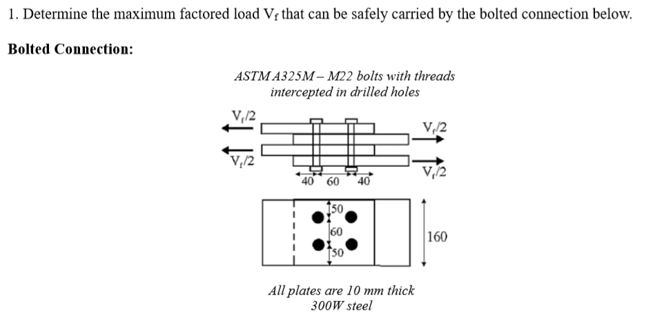 1. Determine the maximum factored load Ve that can be | Chegg.com