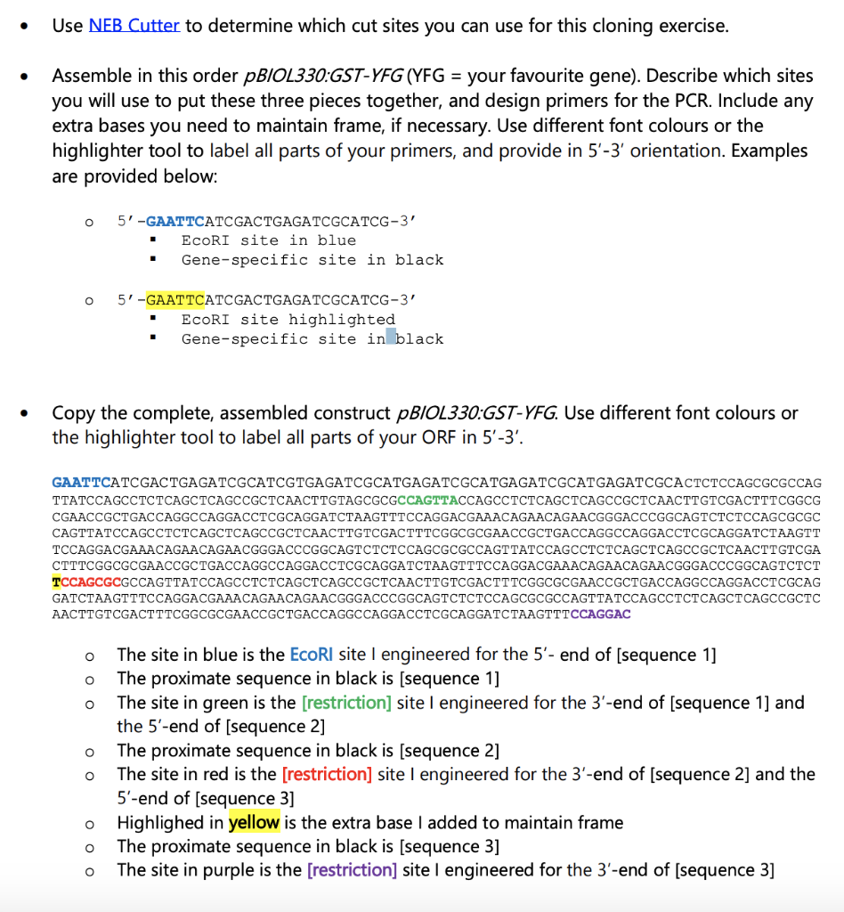 (5 marks) How many ORFs did ORFfinder find in your | Chegg.com