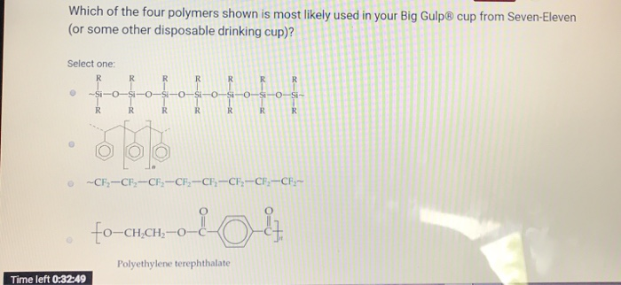 Solved Which of the four polymers shown is most likely used | Chegg.com