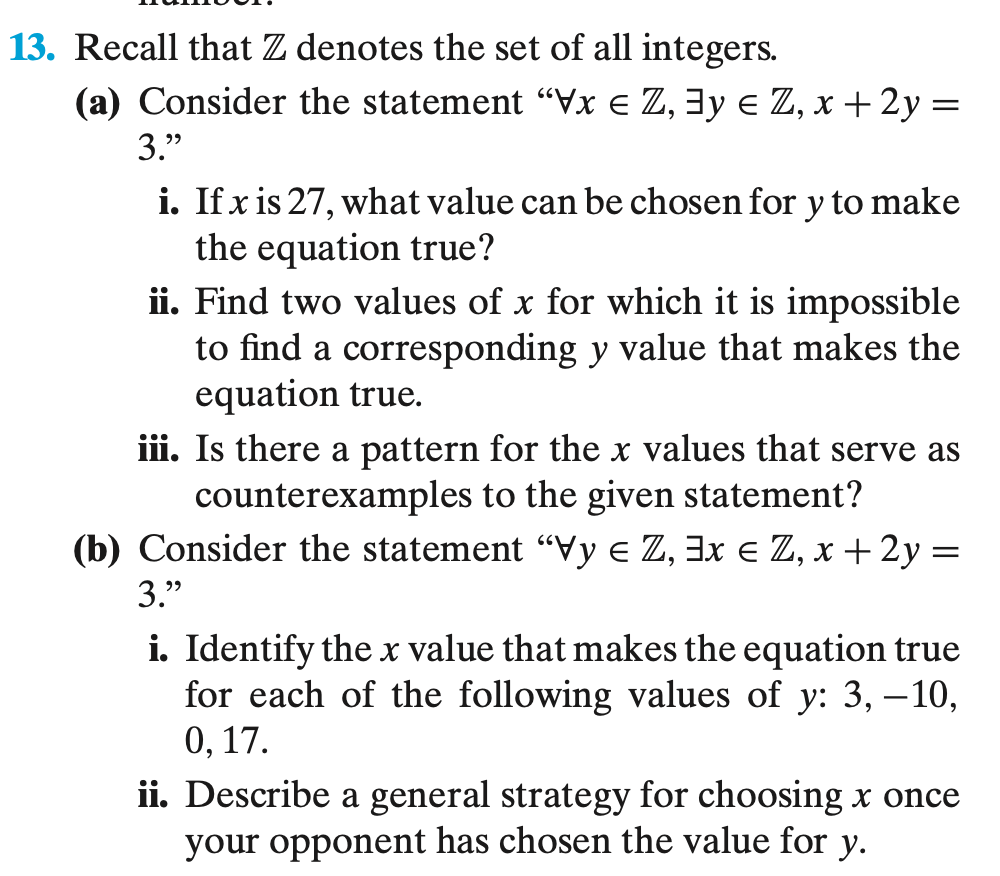 Solved 13 Recall That Z Denotes The Set Of All Integers