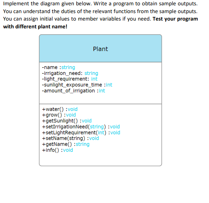Implement the diagram given below. Write a program to | Chegg.com