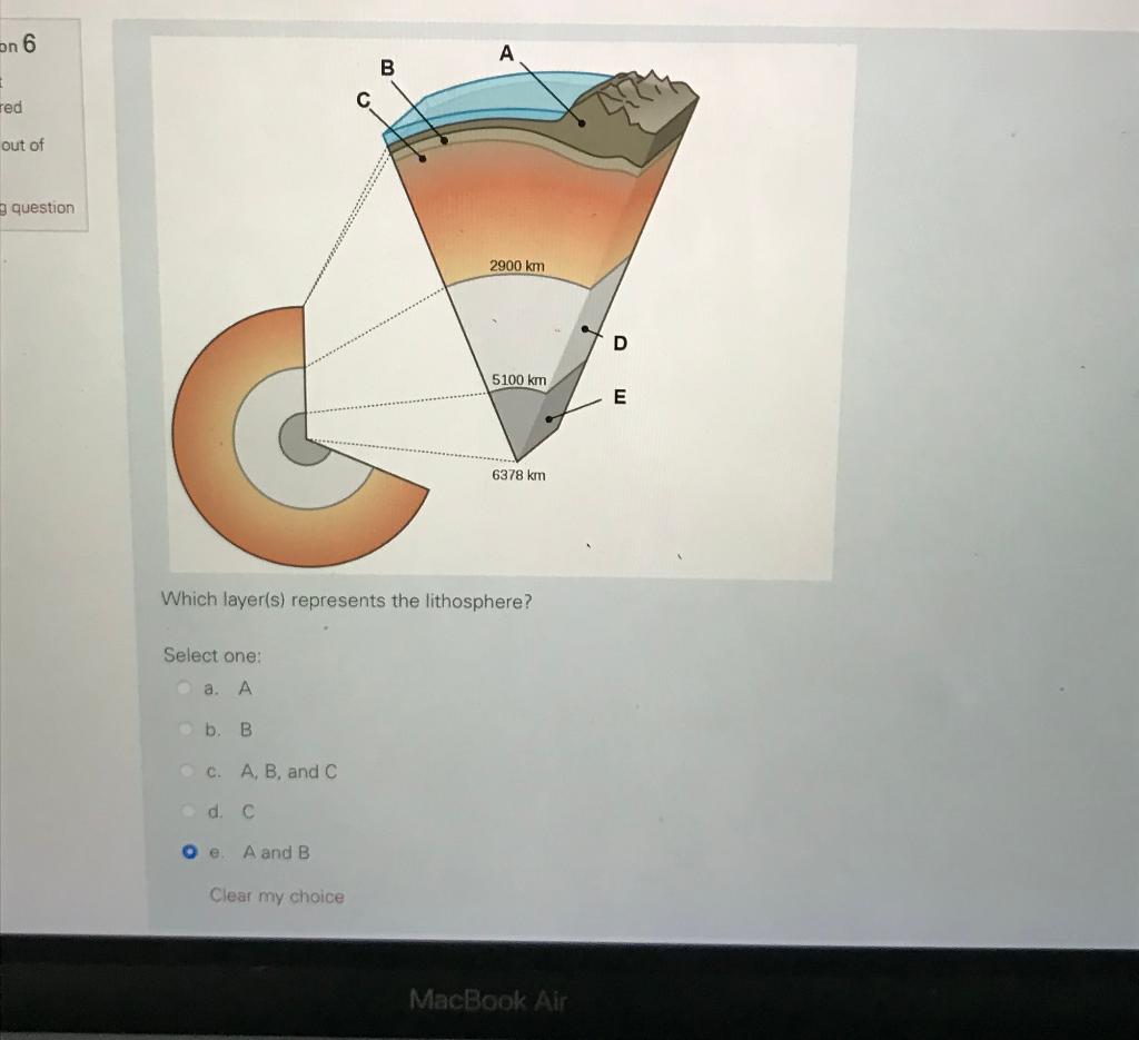 Solved Which layer(s) represents the lithosphere? Select | Chegg.com