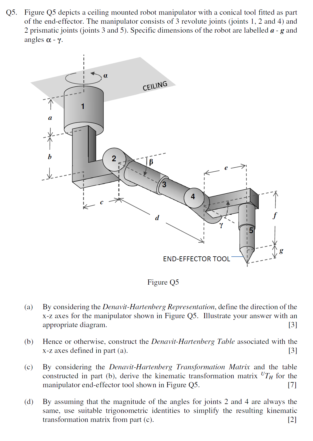 25. Figure Q5 depicts a ceiling mounted robot | Chegg.com