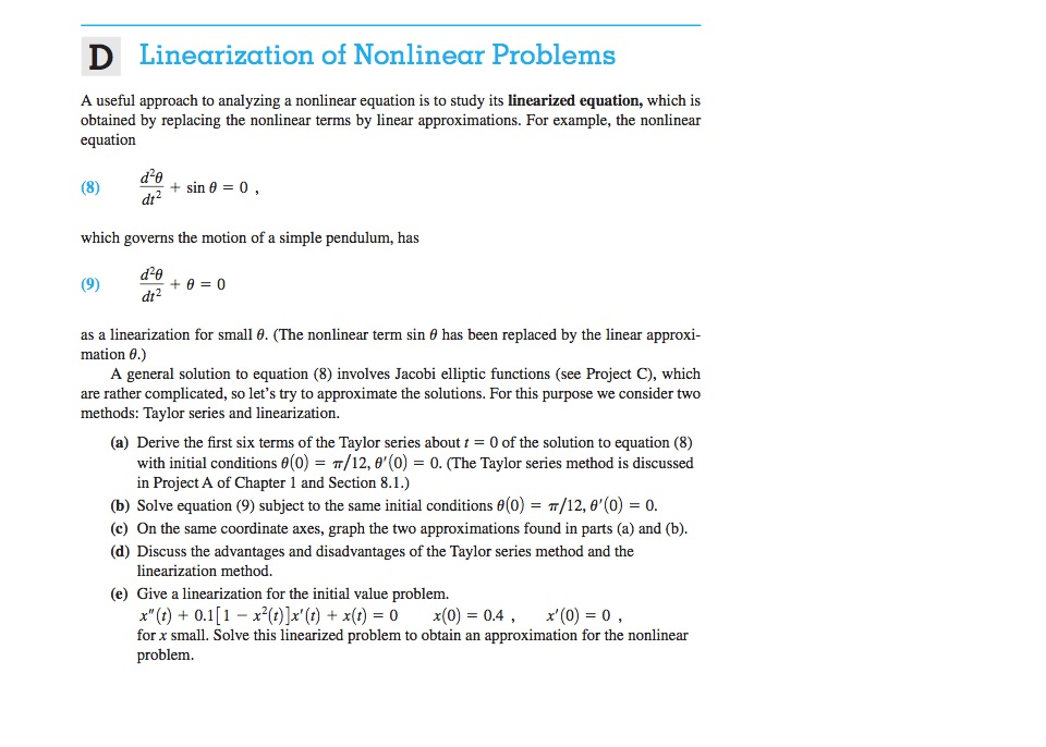 Solved D Linearization Of Nonlinear Problems A Useful