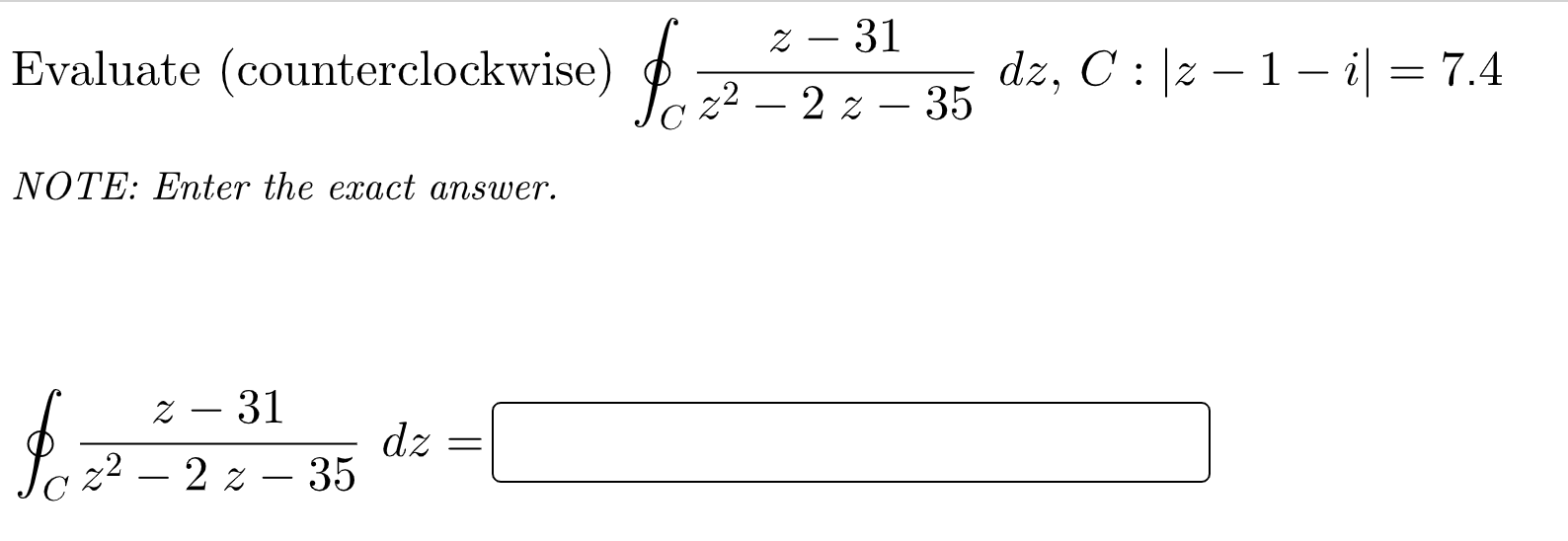 Solved Evaluate (counterclockwise) | Chegg.com