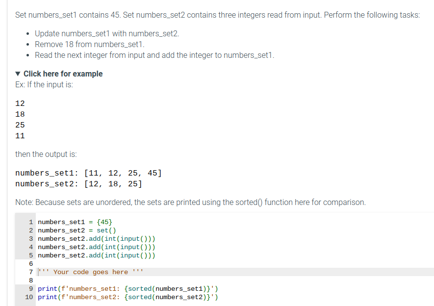 Set numbers_set 1 ﻿contains 45 . ﻿Set numbers_set2 | Chegg.com