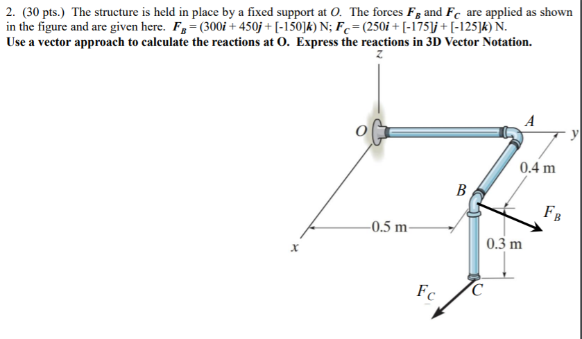 Solved 2. (30 pts.) The structure is held in place by a | Chegg.com