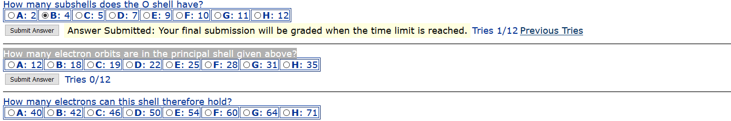 Solved How many subshells does the O shell have? OA: 2 OB: 4 | Chegg.com
