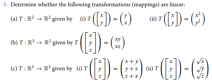 Solved 5. Determine whether the following transformations | Chegg.com