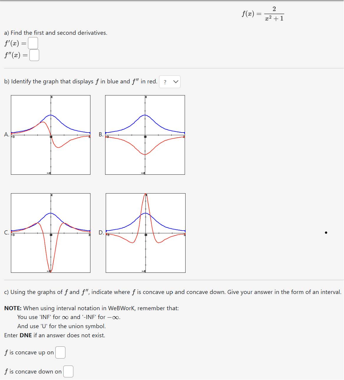 Solved f(x)=x2+12 a) Find the first and second derivatives. | Chegg.com
