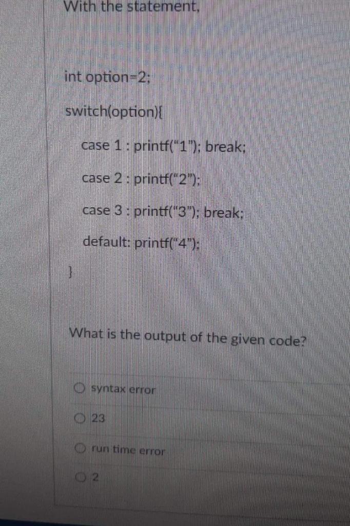 Solved With The Statement Int A 1 While A