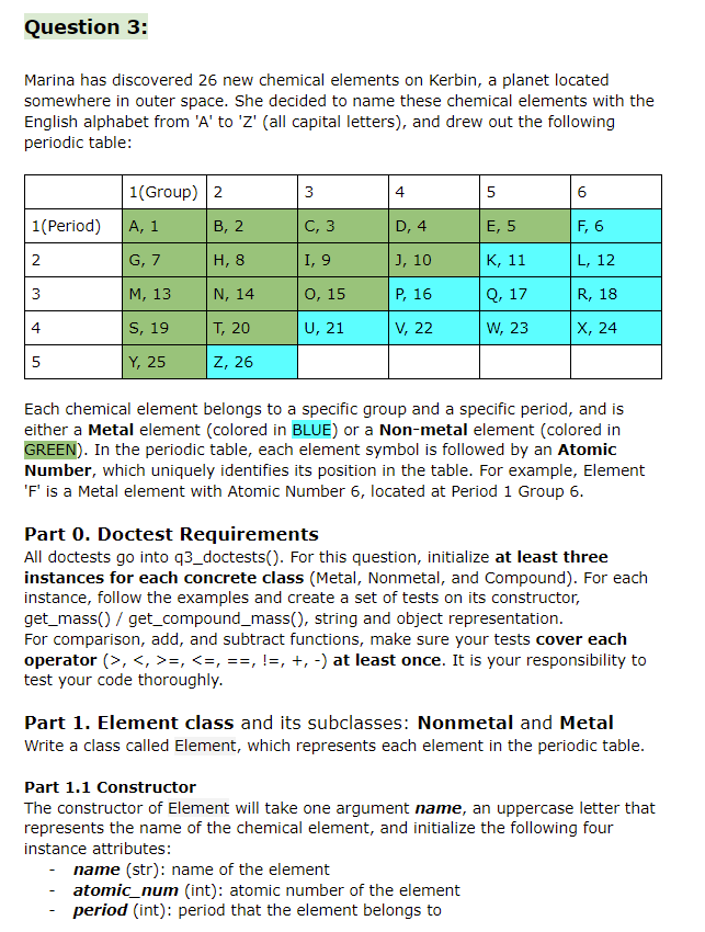USE PYTHON3; DO NOT IMPORT ANY PACKAGES Please do all | Chegg.com