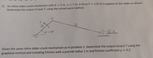 Solved ) An inline slider crank mechanism with R Determine | Chegg.com
