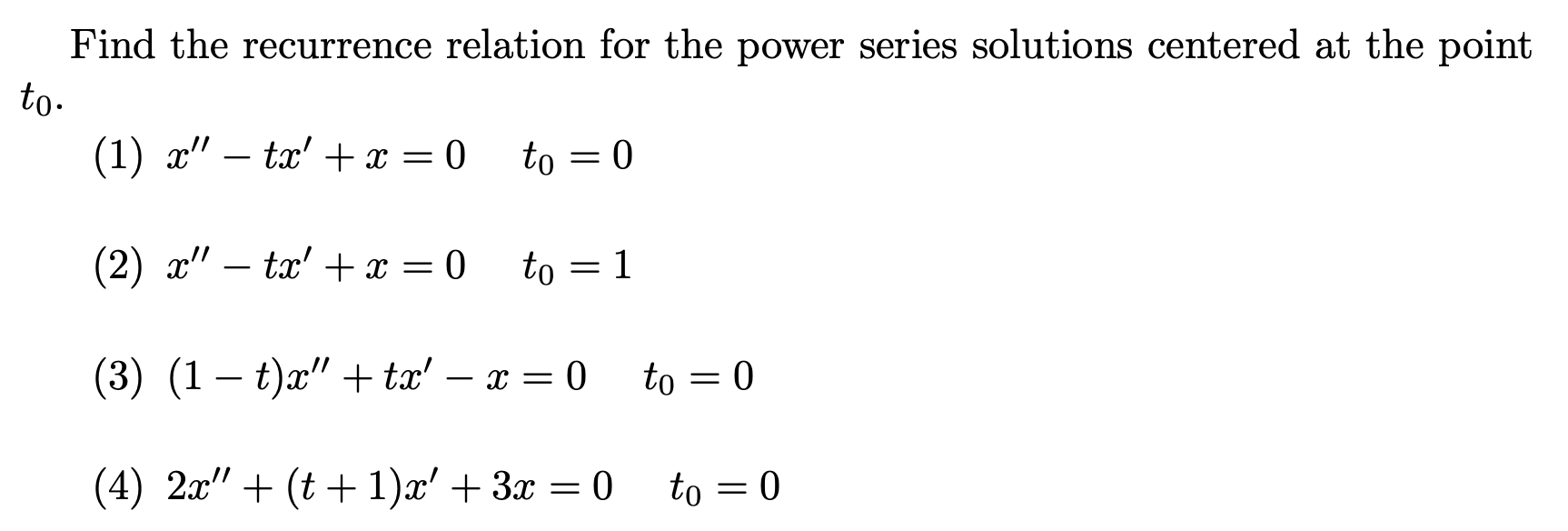 Solved Find the recurrence relation for the power series | Chegg.com