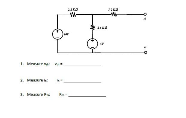 Solved 1. Measure Vth: Vth = 2. Measure in:in= 3. Measure | Chegg.com
