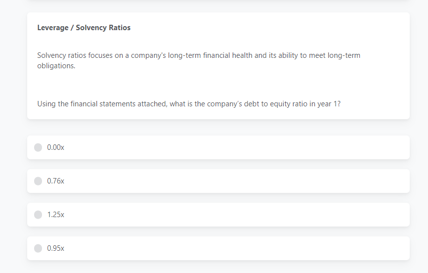 Solved Leverage ()/() ﻿Solvency RatiosSolvency ratios | Chegg.com