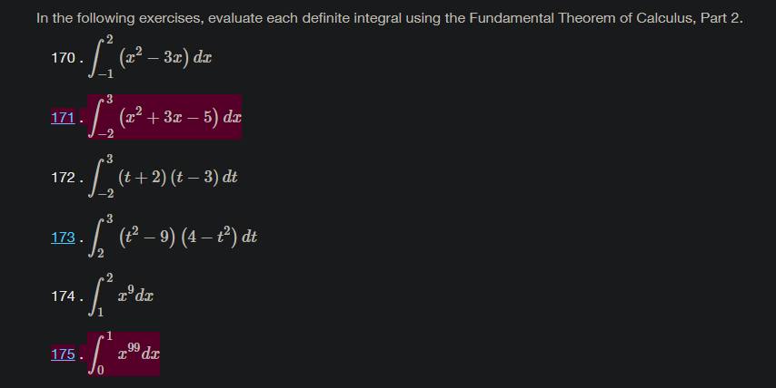 Solved In the following exercises, evaluate each definite | Chegg.com