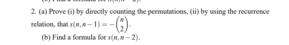Solved 2 A Prove I By Directly Counting The