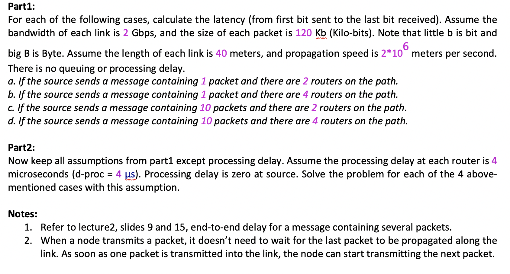 Solved Part1: For each of the following cases, calculate the | Chegg.com