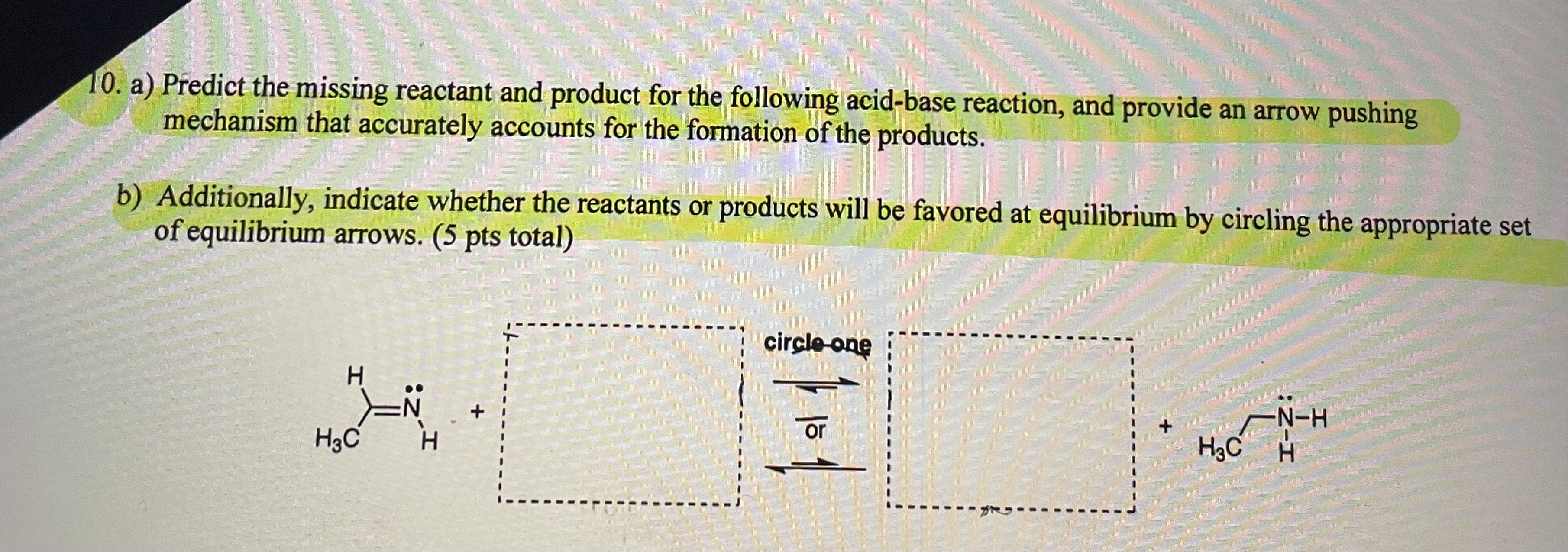 Solved a) Predict the missing reactant and product for the | Chegg.com