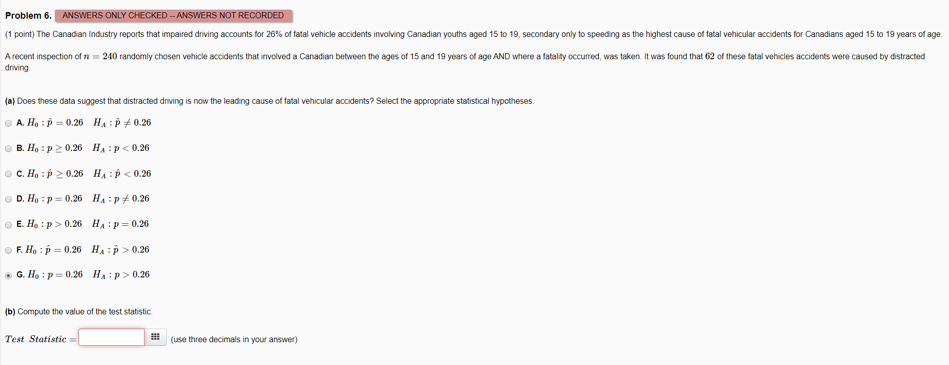 Solved Problem 6. ANSWERS ONLY CHECKED -- ANSWERS NOT | Chegg.com