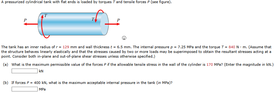 Solved A pressurized cylindrical tank with flat ends is | Chegg.com