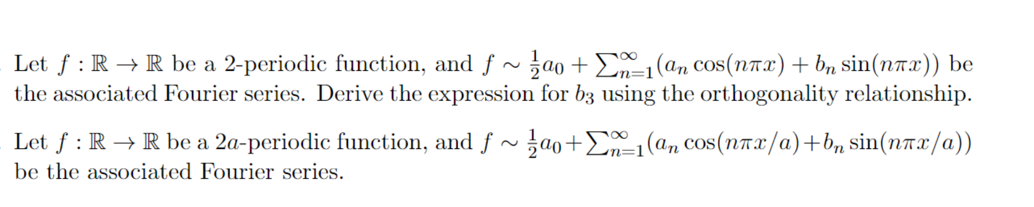 Solved Let f:R→R be a 2-periodic function, and | Chegg.com