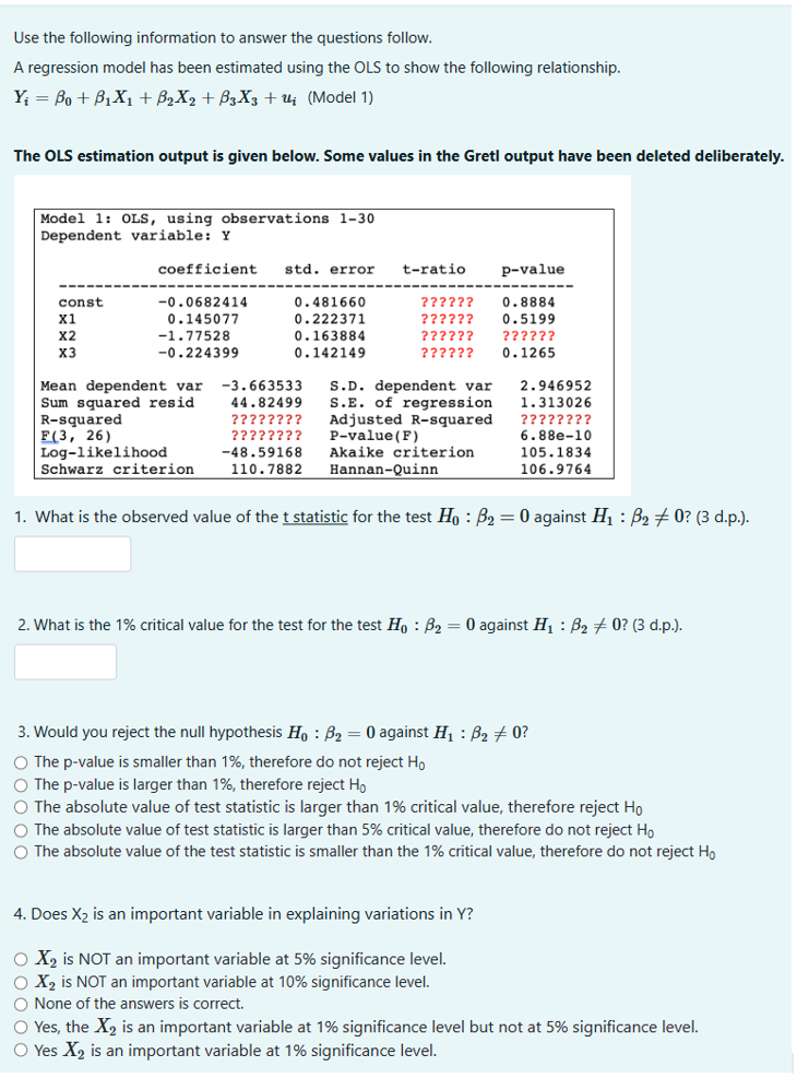 Solved Use the following information to answer the questions | Chegg.com