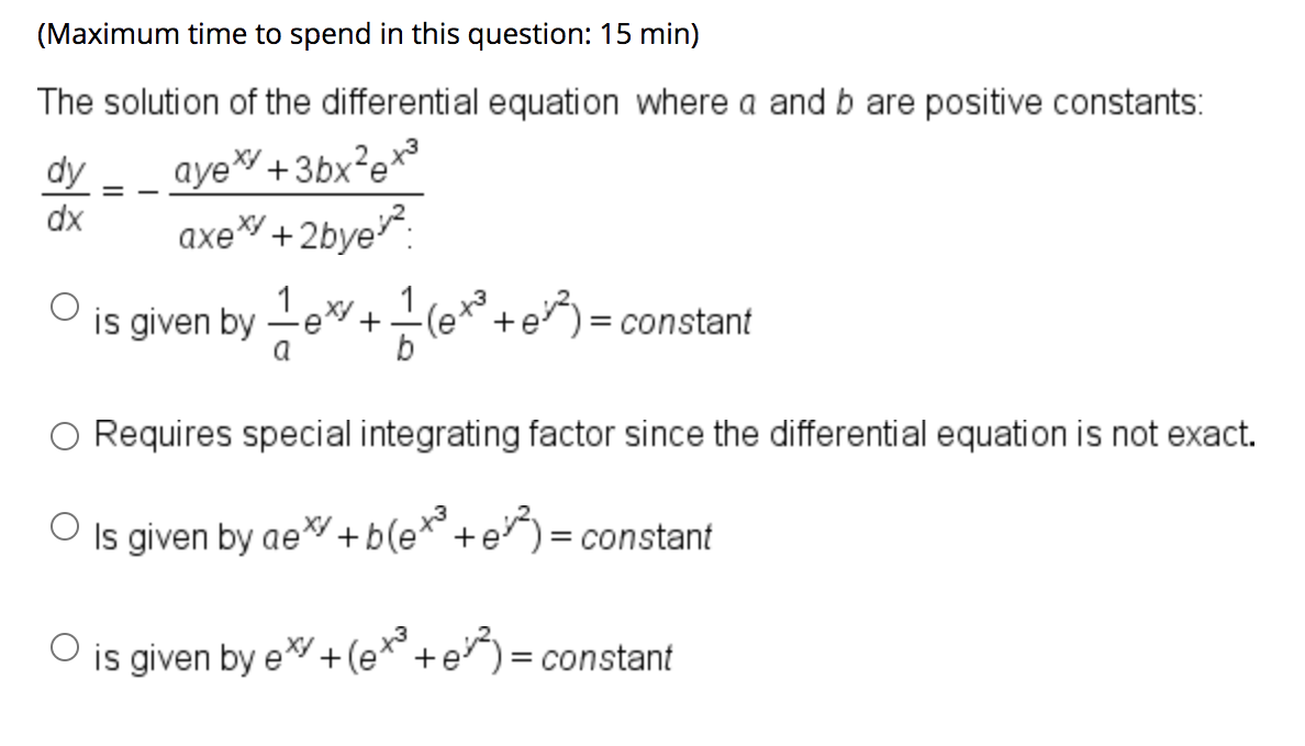 Solved The solution of the differential equation where a and | Chegg.com
